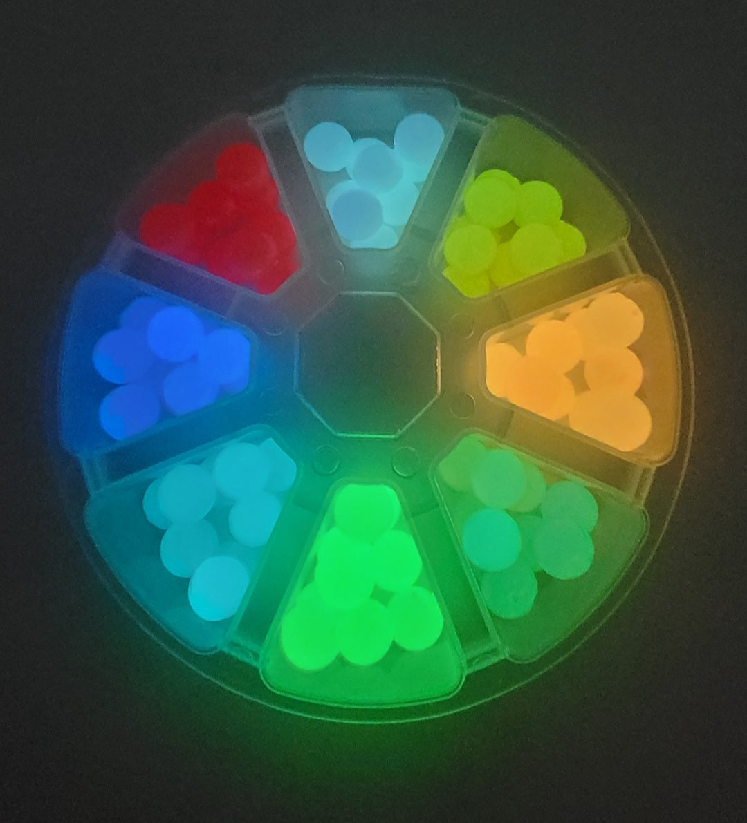 8 color Glow In The Dark Soft Bead Pack 8 & 10 mm – River Roe Tackle Co.