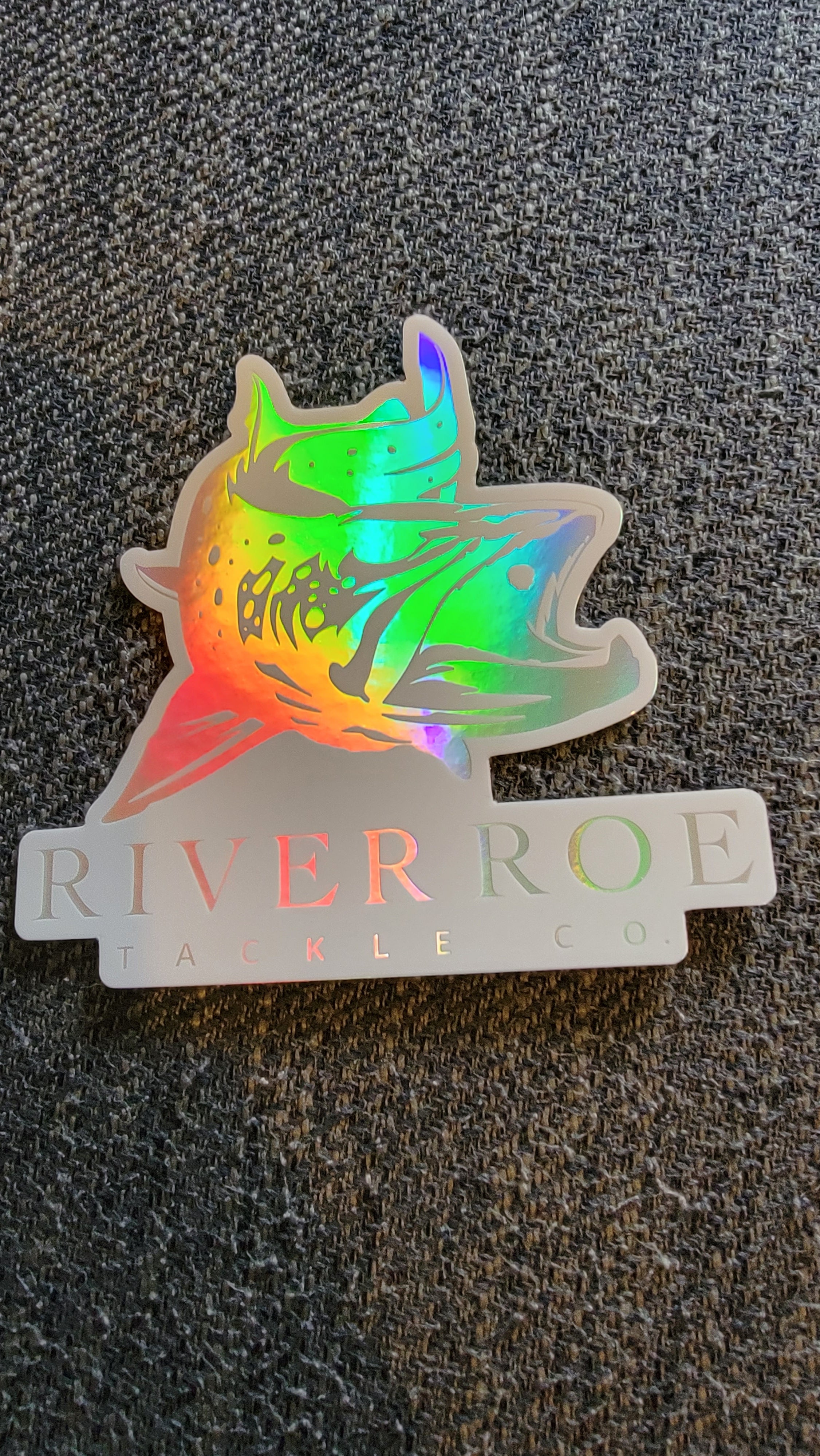 River Roe Sticker - White Holographic 4x4 – River Roe Tackle Co.