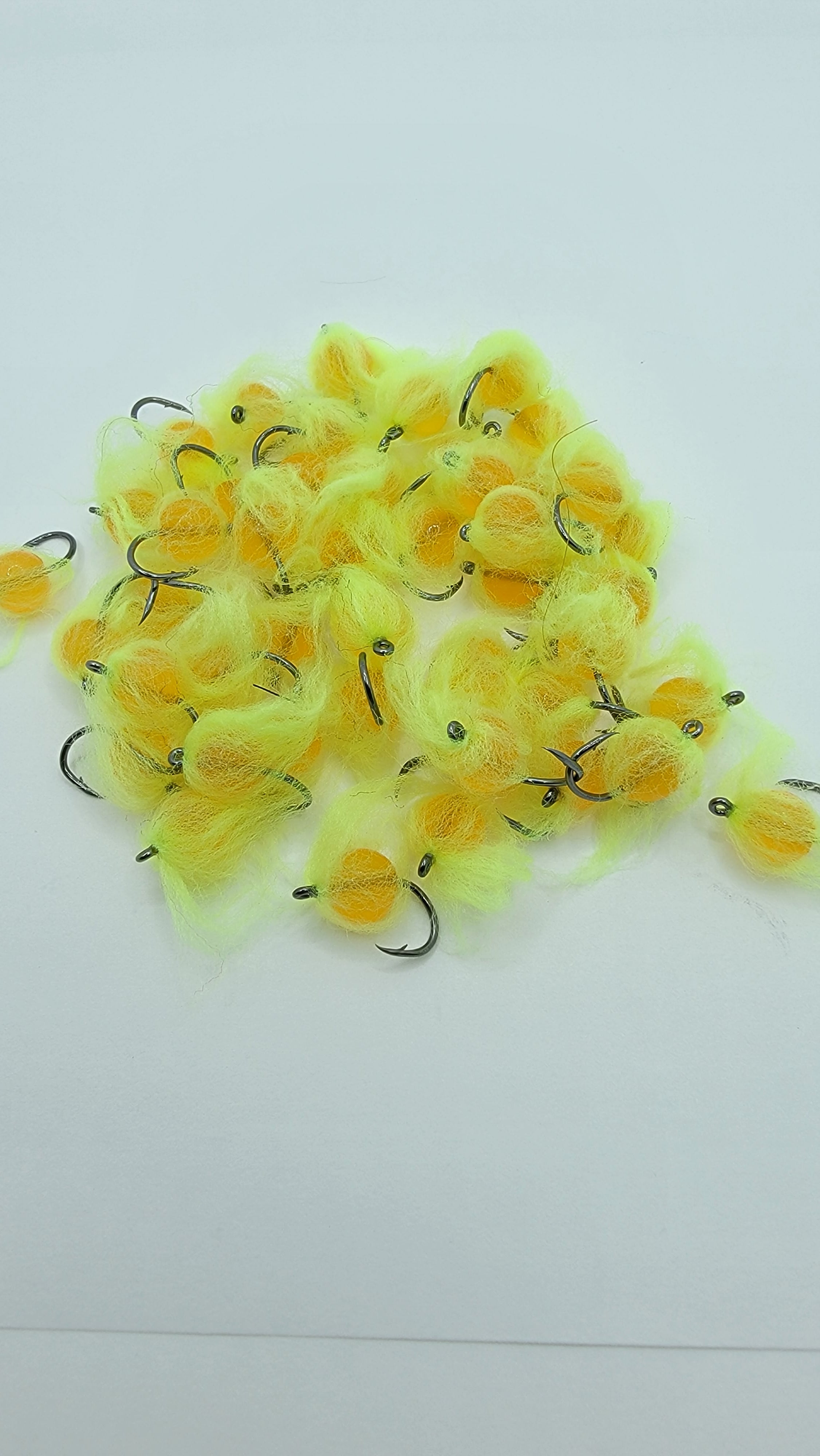 8mm orange roe nuke egg with yellow dubbing – River Roe Tackle Co.